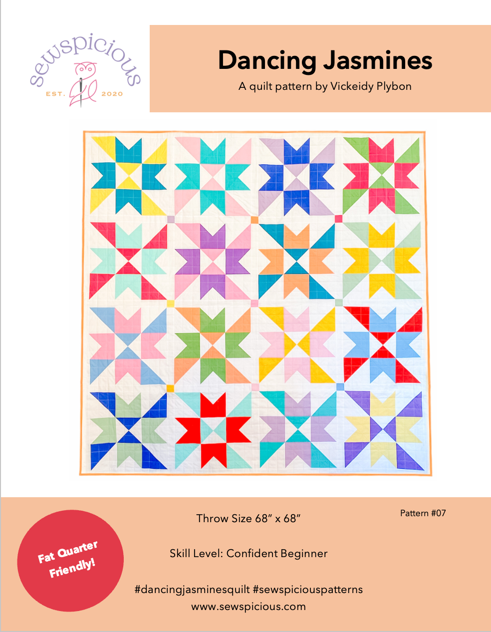 Dancing Jasmines Quilt - PDF Pattern – Sewspicious