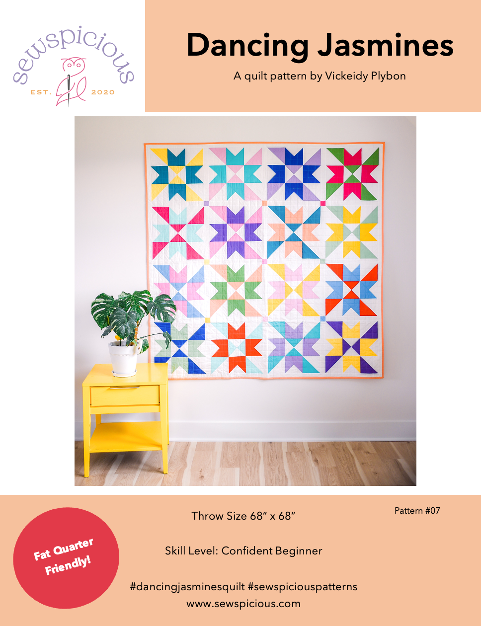 Dancing Jasmines Quilt - PDF Pattern – Sewspicious